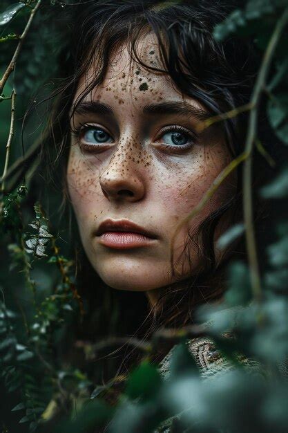 Premium Photo Portrait Of A Young Woman In The Jungle Natural Beauty