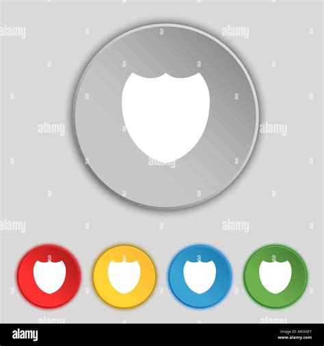 Shield Sign Icon Protection Symbol Set Colour Buttons Vector Illustration Stock Vector Image