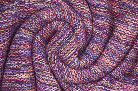 Knit Texture Of Natural Soft Wool Knitted Fabric Melange Background
