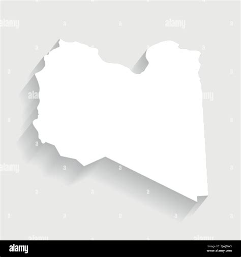 Simple White Libya Map On Gray Background Vector Illustration Eps 10