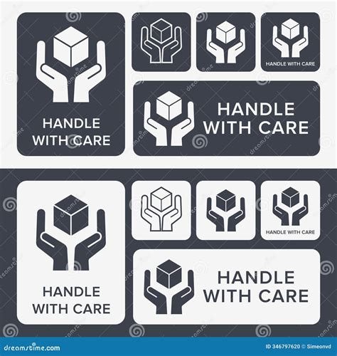 Handle With Care Fragile Item Protection Packaging Symbol Stock Illustration Illustration Of