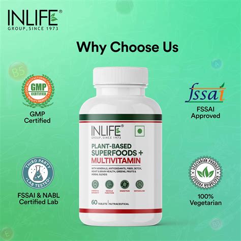 Buy Inlife Plant Based Multivitamin Tablets For Men And Women 75