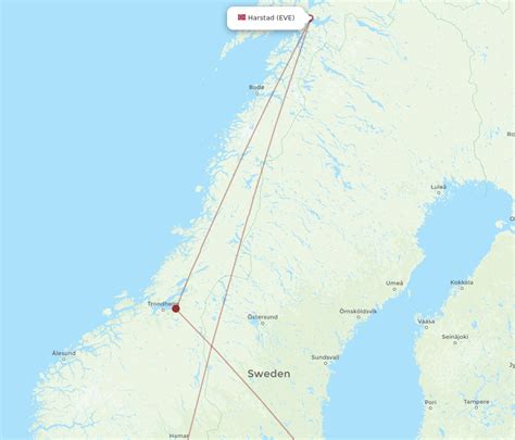 All Flight Routes From Harstad Narvik To Stockholm EVE To ARN Flight