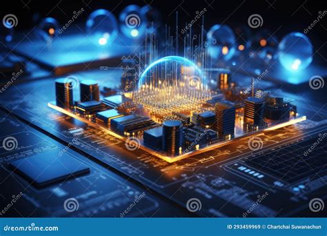 Artificial Intelligence Chipset Processor On Circuit Board Working On Data Analysis Machine