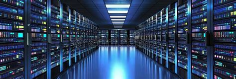 Server Room Perspective Cloud Storage Big Data Network Technology