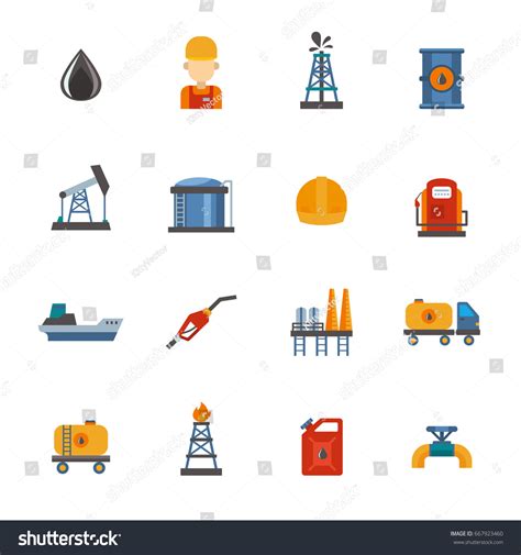 Mineral Oil Petroleum Extraction Production Transportation Stock Vector