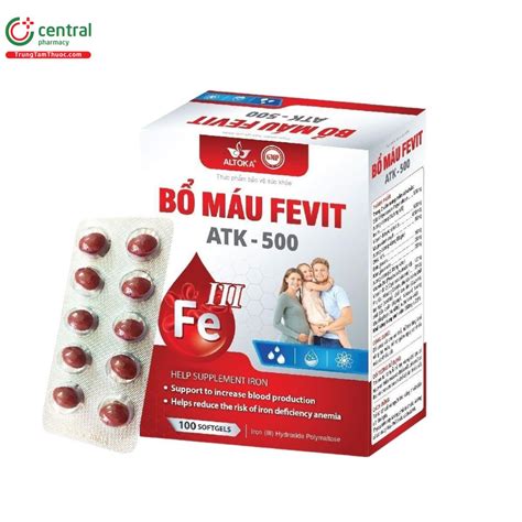 Thuốc Bổ Máu Fevit Atk 500 Bổ Sung Sắt Giúp Tăng Tạo Máu