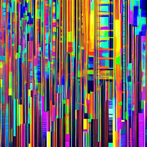 A Glitch Art Inspired Digital Texture With Pixelated Distortions And Fragmented Imagery