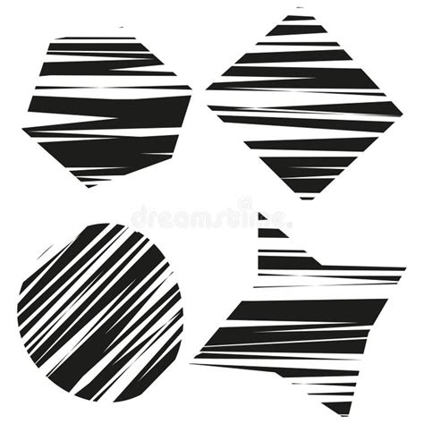 Abstract Stripe Shapes Geometric Vector Forms Textured Line Patterns