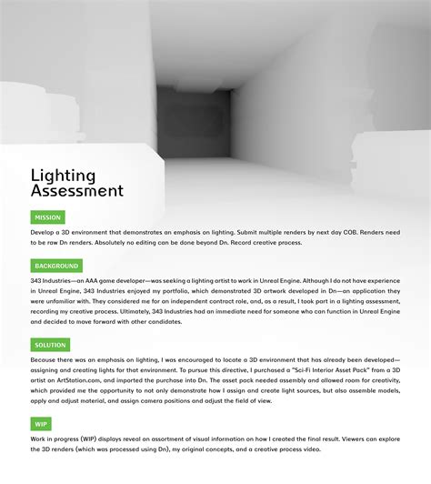 Lighting Assessment On Behance
