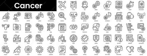 癌症轮廓图标集 极简薄线性web图标集 矢量图插图 向量例证 插画 包括有 治疗 电池 281279479