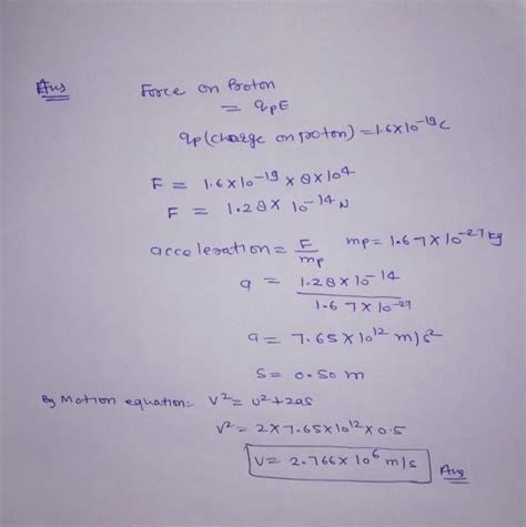 Example 2 A Proton Is Released From Rest At Point A In A Uniform