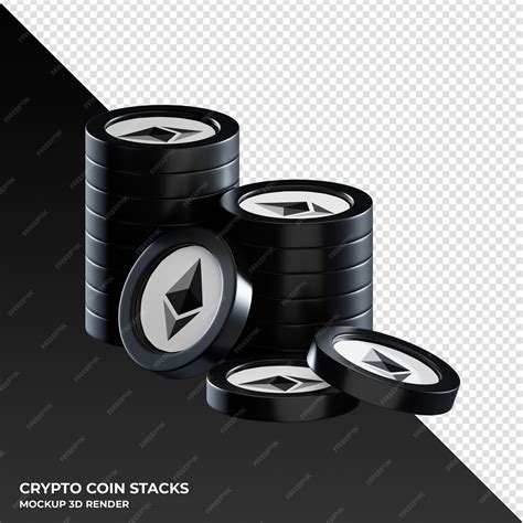 Premium Psd Ethereum Eth Coin Stacks Cryptocurrency 3d Render