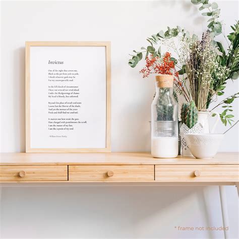Invictus By William Ernest Henley Poem Print Poetry Print Etsy