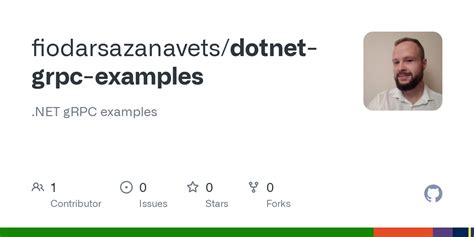 GitHub Fiodarsazanavets Dotnet Grpc Examples NET GRPC Examples