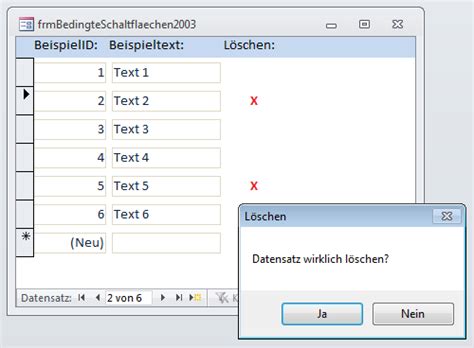 Bedingte Schaltflächen Access im Unternehmen