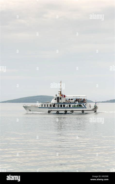 A Ferry Boat Lovor Running Between Orebic And Korcula Croatia Stock