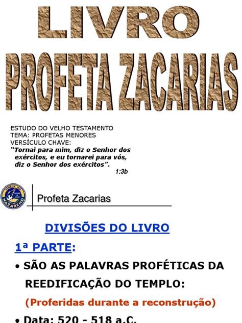 Livro Do Profeta Zacarias Geral Pdf Arca Da Aliança Livro De Zacarias