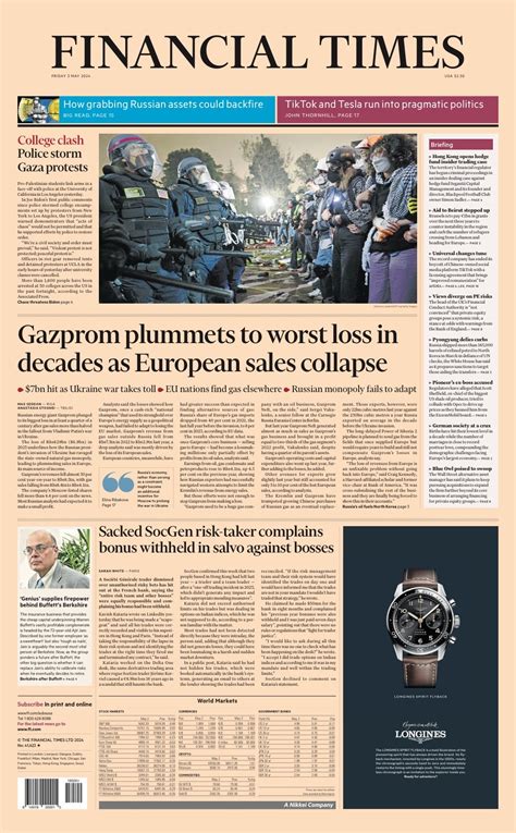 Financial Times Front Page 3rd Of May 2024 Tomorrows Papers Today