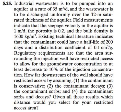 Solved 525 Industrial Wastewater Is To Be Pumped Into An