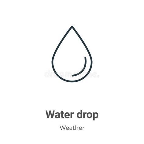 Water Drop Outline Vector Icon Thin Line Black Water Drop Icon Flat