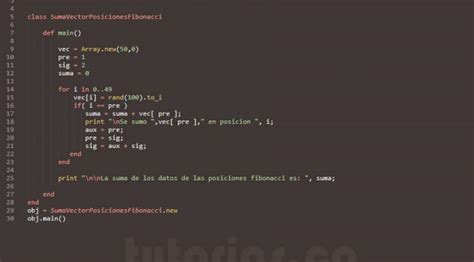 Poo Ruby Suma Vector Posiciones Fibonacci