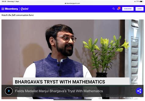 Manjul Bhargava über Mathematische Erziehung Mathlog