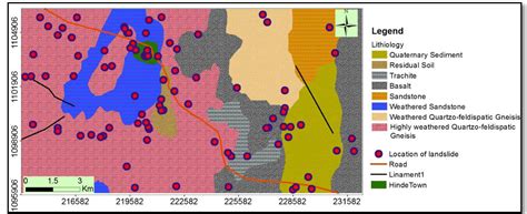 Geological Map Overlapped With Landslide Inventory Map Of