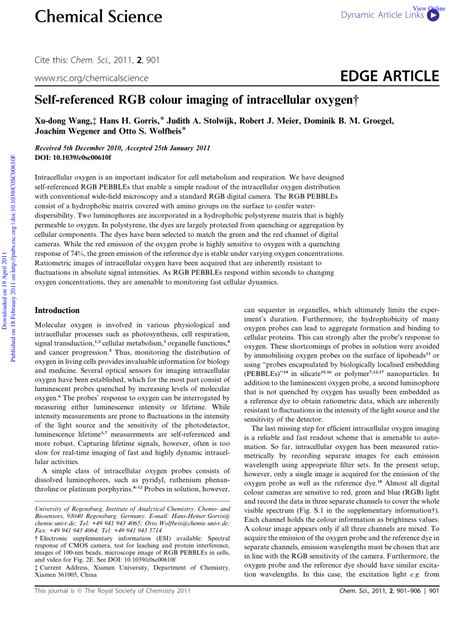 Pdf Self Referenced Rgb Colour Imaging Of Intracellular Oxygen