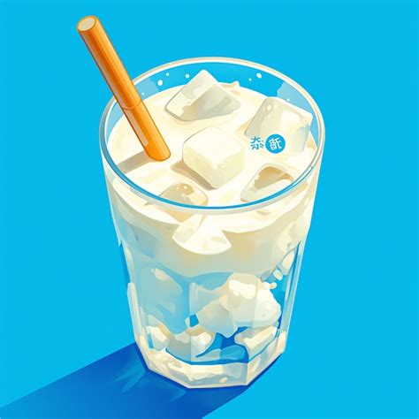 칸푸르 라시 와 달 한 요구르트 음료 프리미엄 벡터