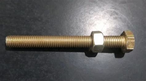 M6 6 Mm 6mm Mild Steel Full Thread Hex Nut Bolt Yellow Zinc At Rs