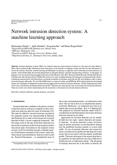 Pdf Network Intrusion Detection System A Machine Learning Approach