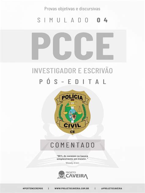 Do Do 4º Simulado Completo Pcce 2021 Pós Edital Projeto
