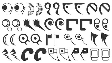 Premium Vector Abstract Set Collection Black Quotemarks Speech Punctuation Excerpt Remarks