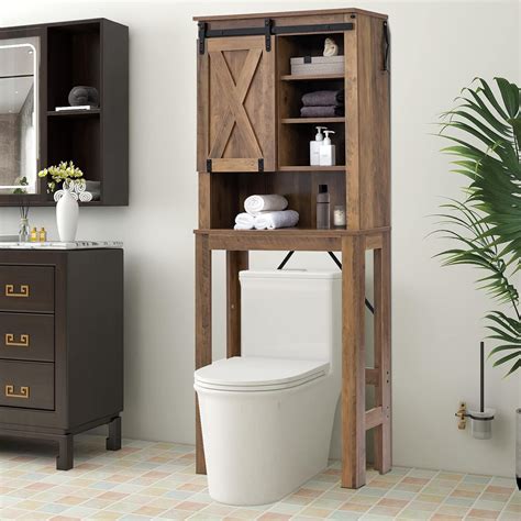 Giantex Over The Toilet Storage Cabinet Farmhouse Above