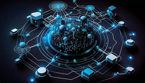 Una representación gráfica de una red iot conectada con varios