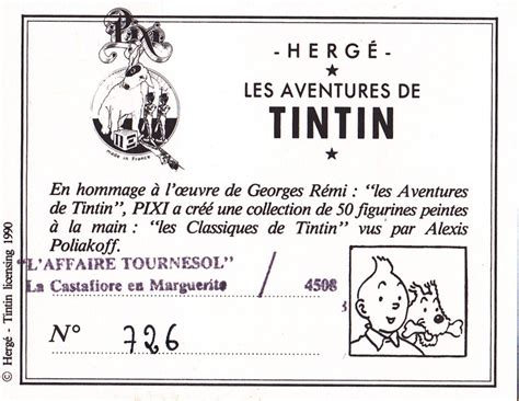 Pixi HERGÉ Tintin série N2 L AFFAIRE TOURNESOL La Castafiore en Marguerite