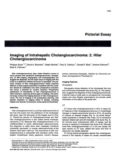 Pdf Imaging Of Intrahepatic Cholangiocarcinoma 2 Hilar Cholangiocarcinoma