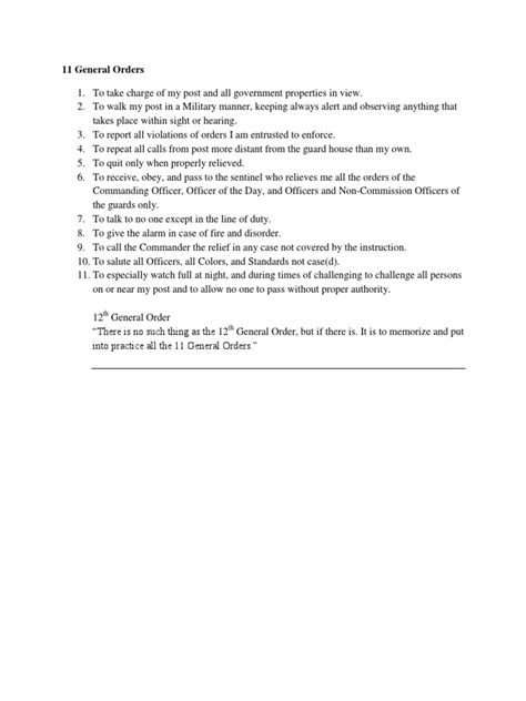 11 General Orders Pdf