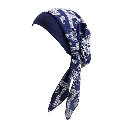 Fashion Chemo Hat Elastic Pre Tied Headwear Hair Loss Cap Muslim Hijab