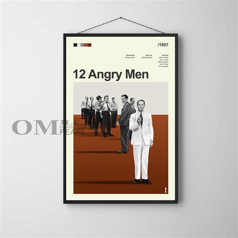 Mid Century Modern 12 Angry Men Movie Poster Retro Movie Print Modern