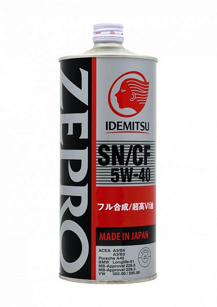 IDEMITSU ZEPRO EURO SPEC 5W-40 SN/CF-5, Fully-Synthetic 1л