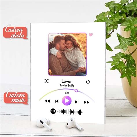 Custom Spotify Code Scanable Plaque Personalized Photo Plaque Gift MadeMine Custom Drop Shipping