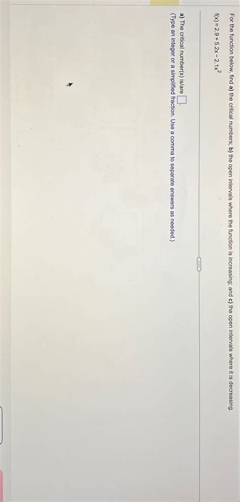 Solved 3 ﻿part Questionfor The Function Below Find A ﻿the