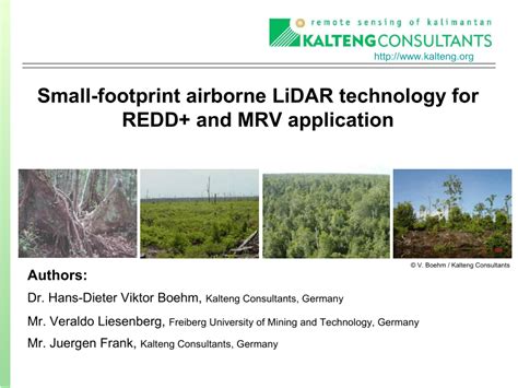 Pdf Small Footprint Airborne Lidar Technology For Redd And Mrv Application