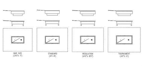 Pool Game Table Cad Furniture Blocks Layout File In Autocad Format