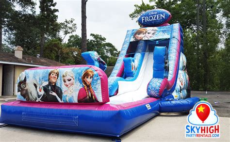 Usa Frozen Inflatable Slide W Pool Sky High Party Rentals