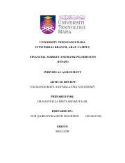 Individual Assignment FIN435 NUR QAIRUNNISA RBA2422B Pdf UNIVERSITY
