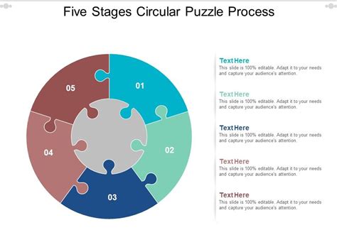 five stages circular puzzle process ppt powerpoint presentation show