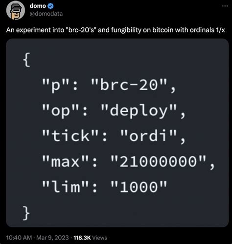 Biteye On Twitter 214 1⃣ Brc 20是什么 Brc 20的代币标准是由domodata在3月9日时提出的，在